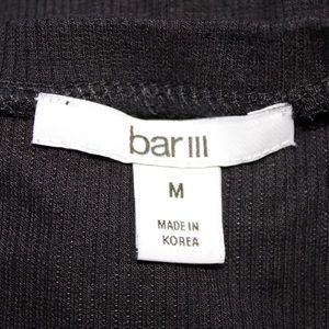 Bar III | Tops | Bar Iii Black Ruched Sleeve Ribbed Knit Top Medium ...